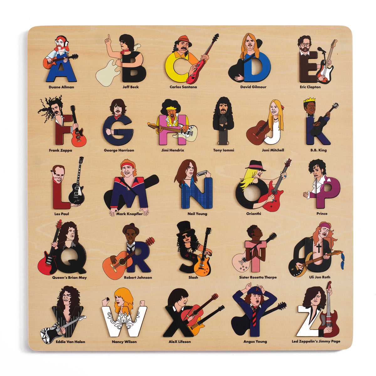 Guitar Legends Wooden Alphabet Puzzle – Aiden + Ollie
